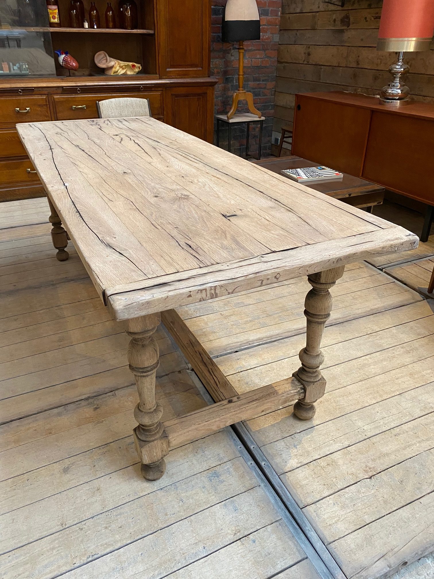 Table Chene Massif Rustique Ancienne