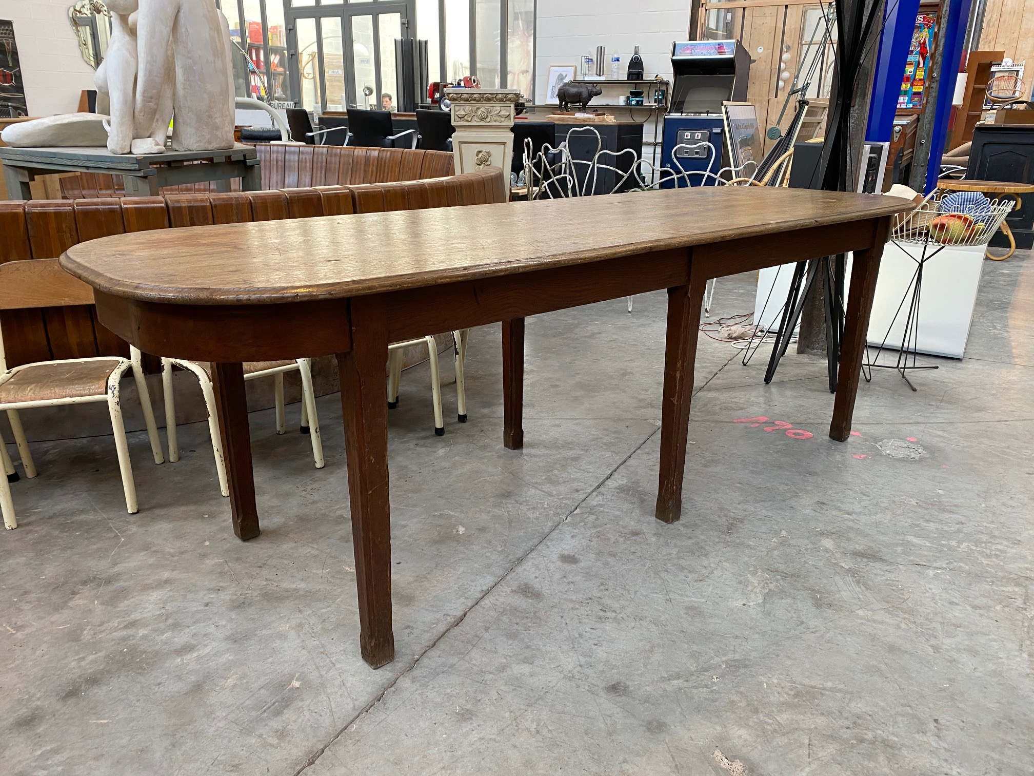 Table de magasin en chêne fin XIXème - Nord Factory