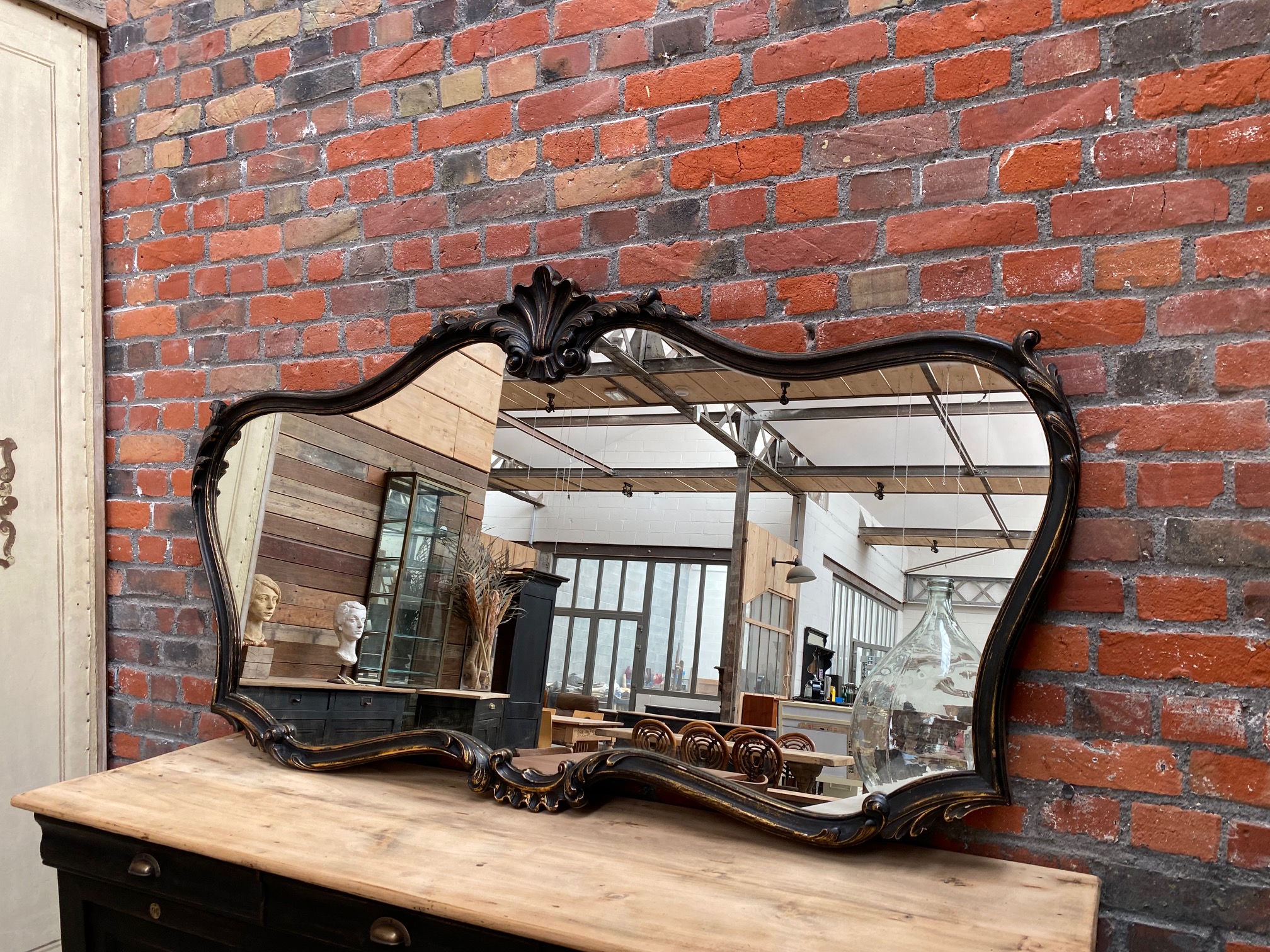 Grand miroir en bois années 50 - Nord Factory