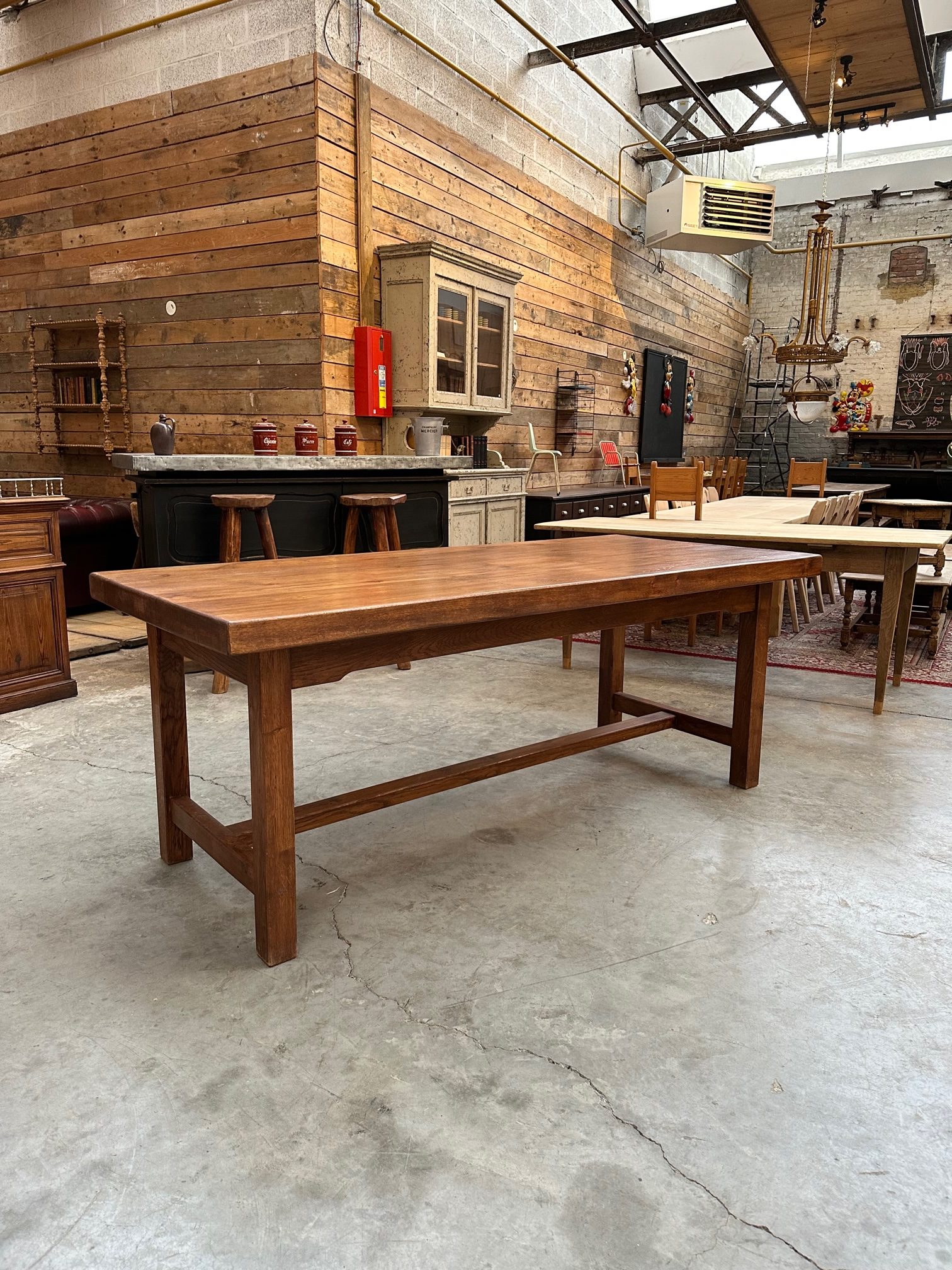 Ancienne table de ferme en chêne massif - Nord Factory